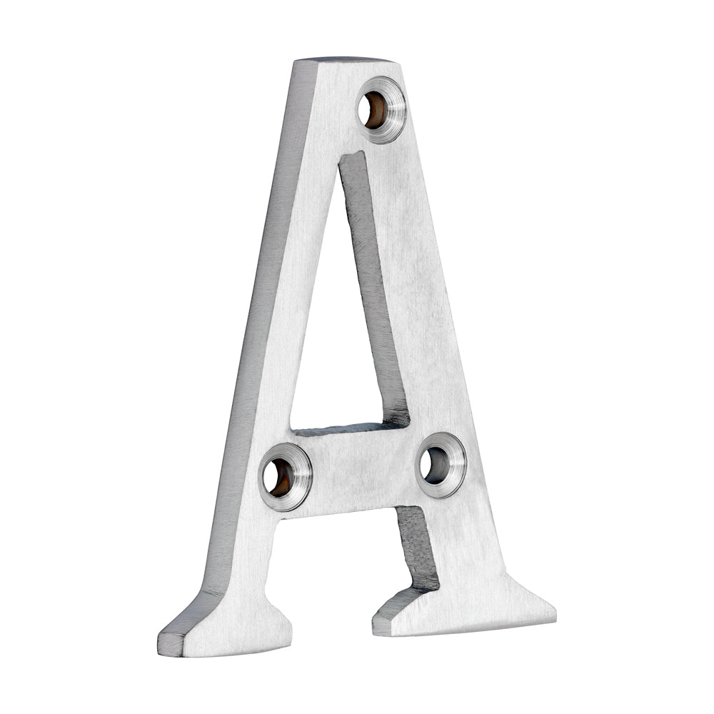 60mm Door Letter A | Satin Chrome Address Letter Modern Brass 2.4 Inch ...