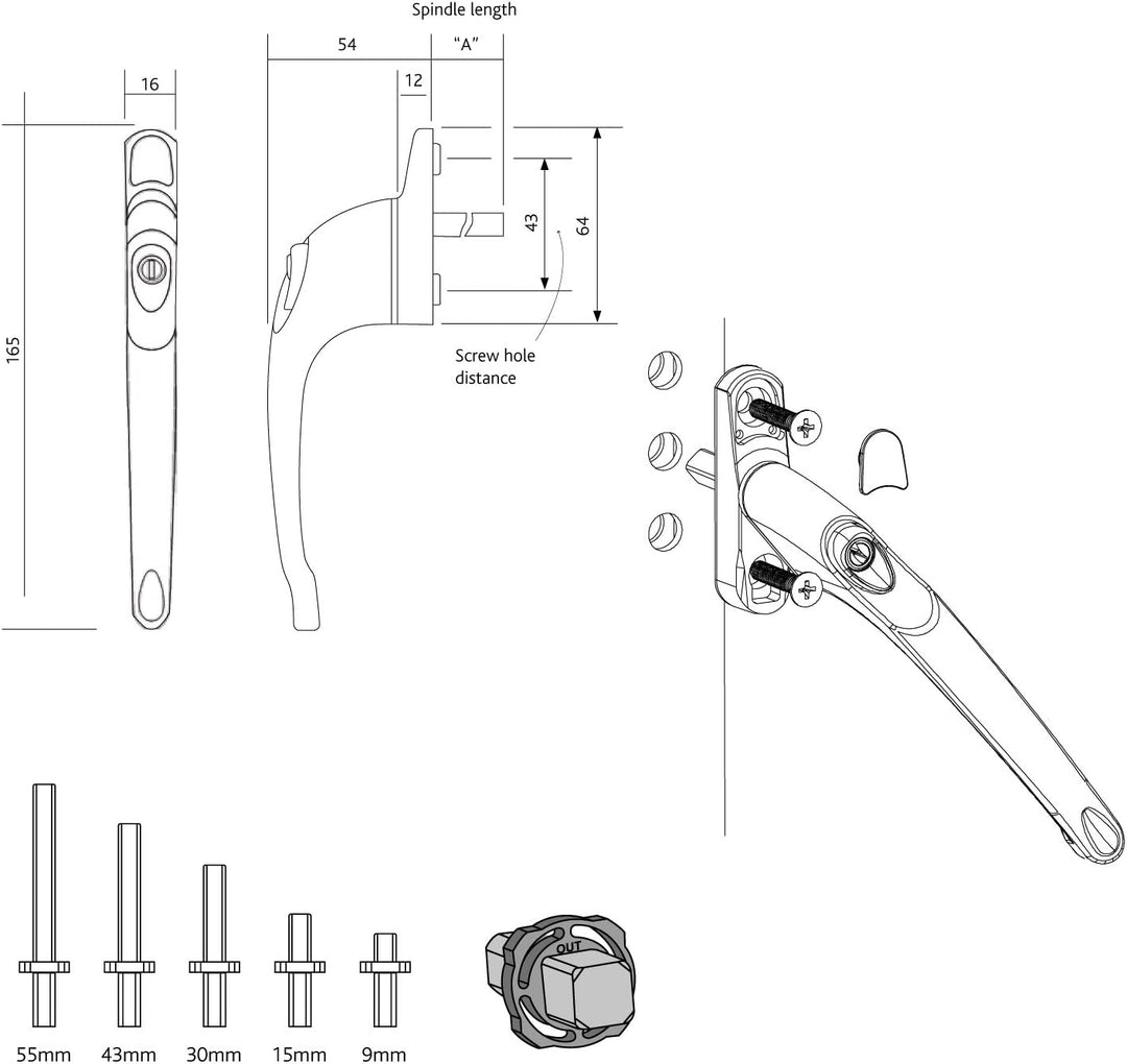 Chrome Universal Espag UPVC Window Handle – Fixings Direct Chrome Universal Espag UPVC Window Handle – Fixings Direct