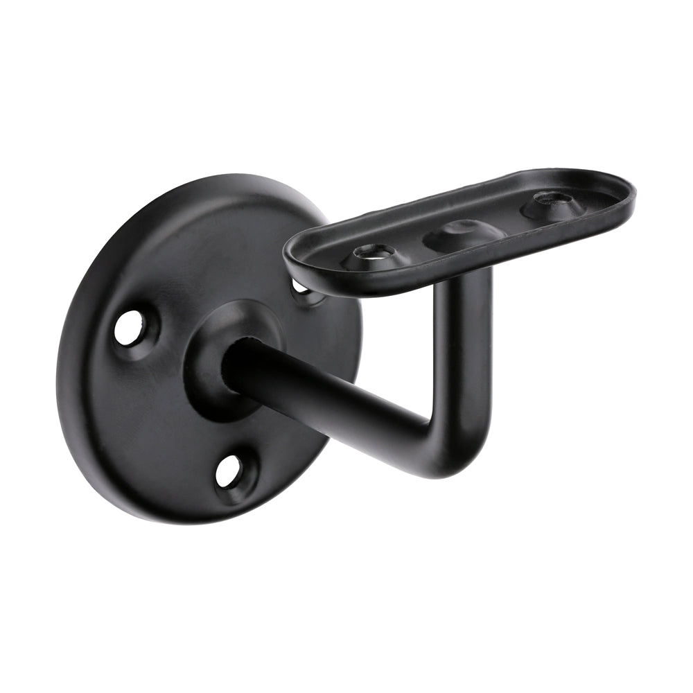 63mm Steel Handrail Bracket – Epoxy Black Wall Mount for Timber Stair ...