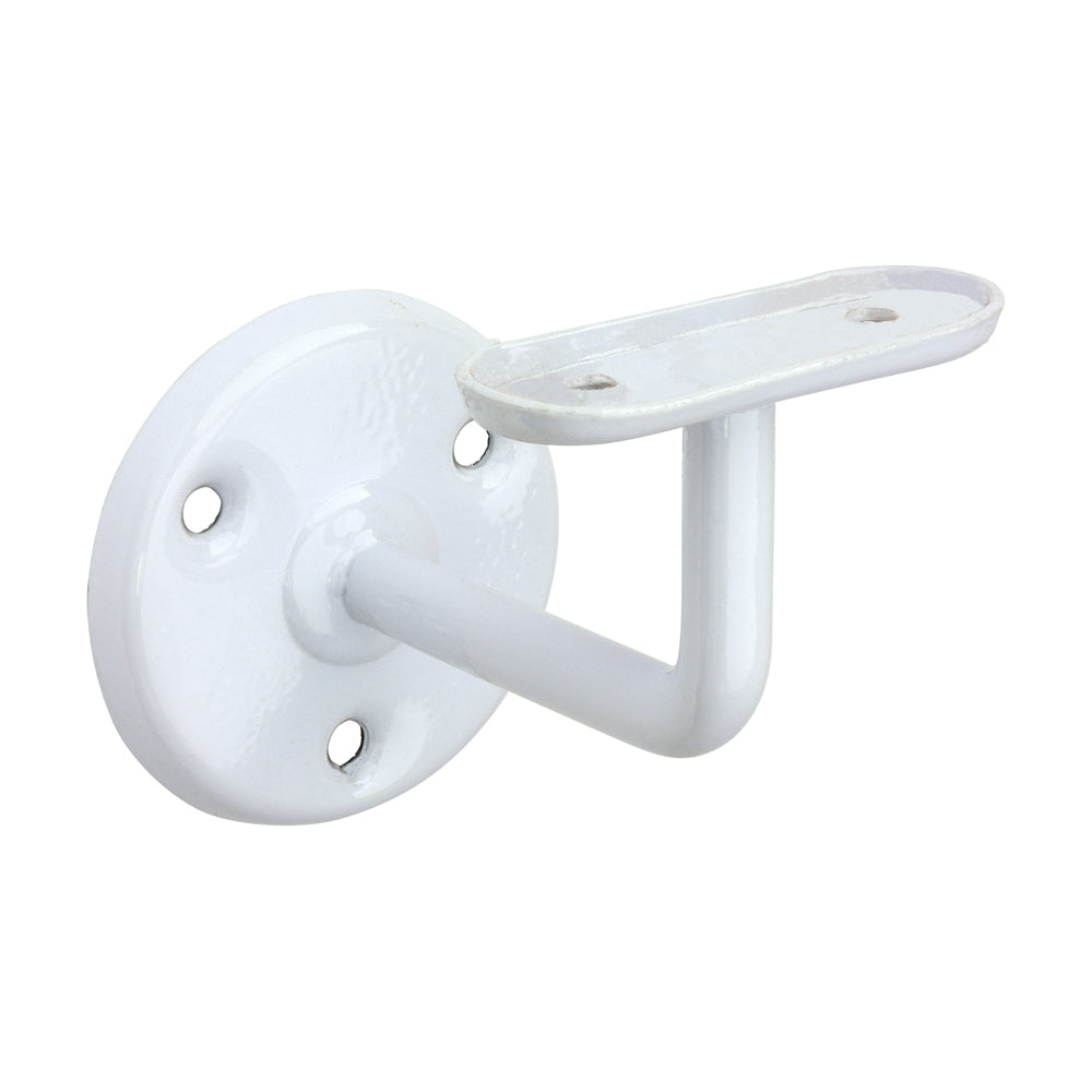 63mm Steel Handrail Brackets – White Epoxy Finish – Wall Mount Support ...
