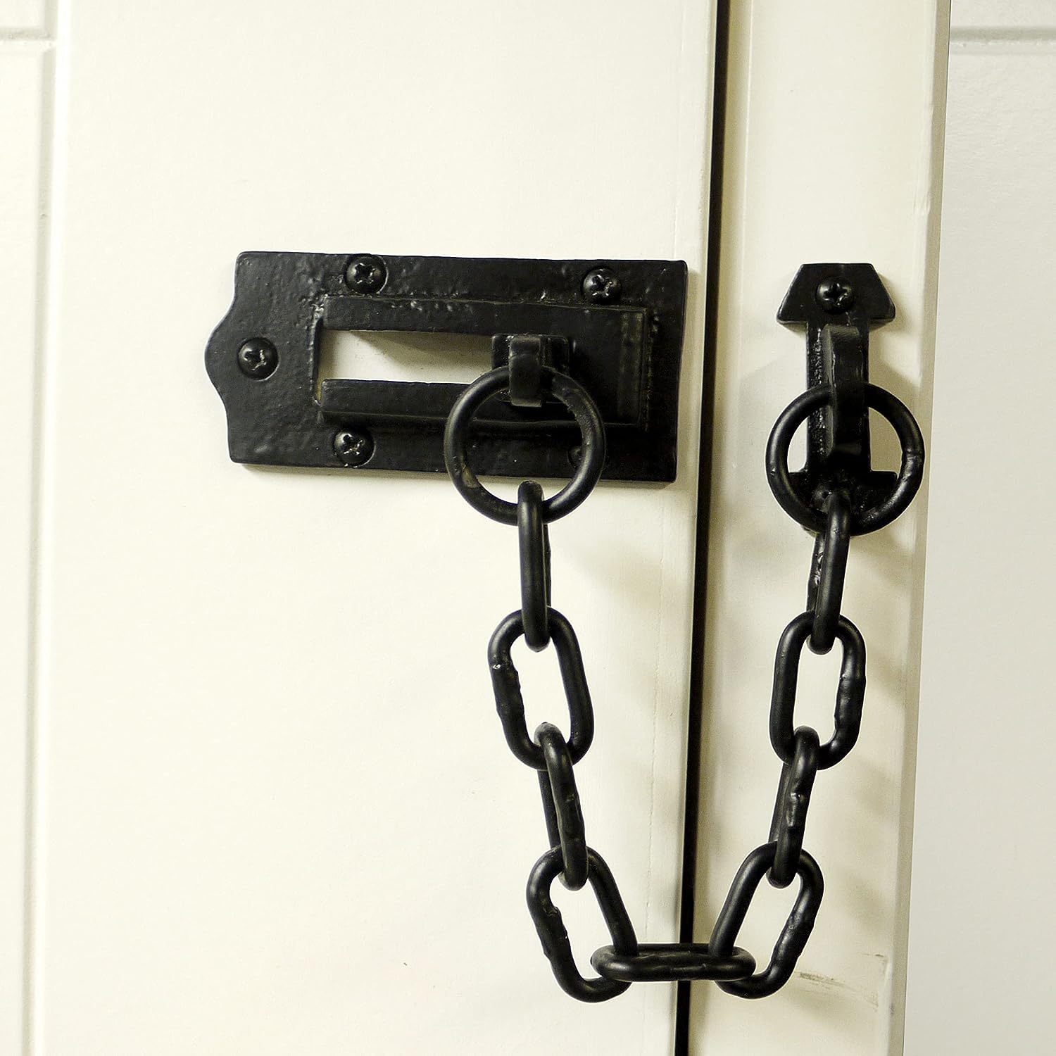 UAP Black Iron Hardware Door Chain - Sliding Door Chain for Front Door ...