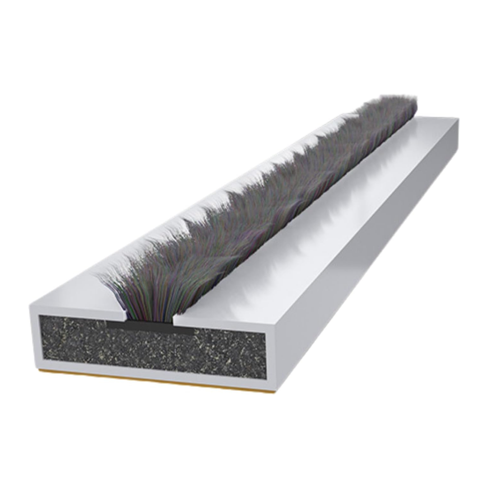 5x 15mm x 4mm x 1050mm Intumescent Fire Door Strips with Brush Seal ...