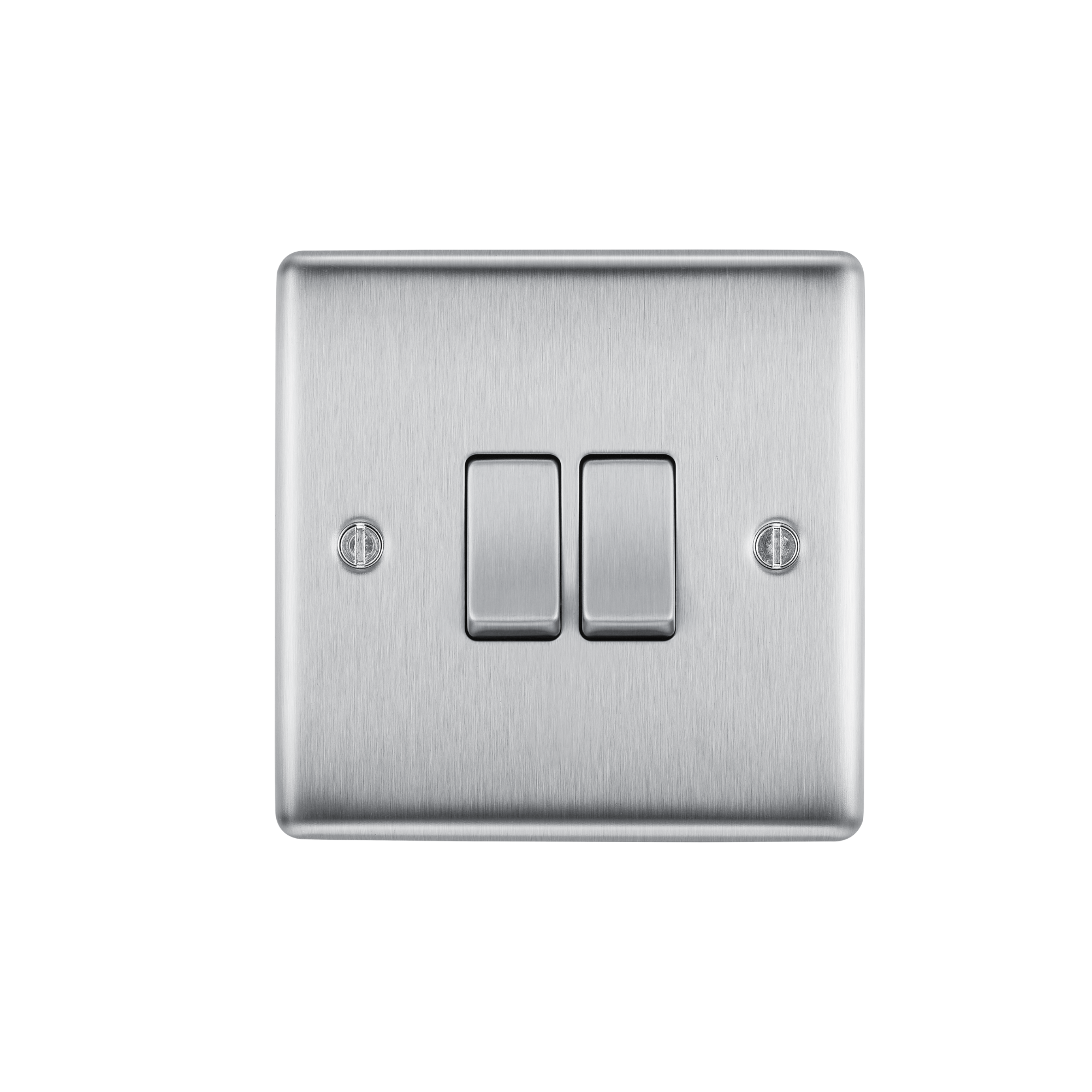 BG Electrical - 2-Way Double Brushed Steel Light Switch 20A 16AX ...