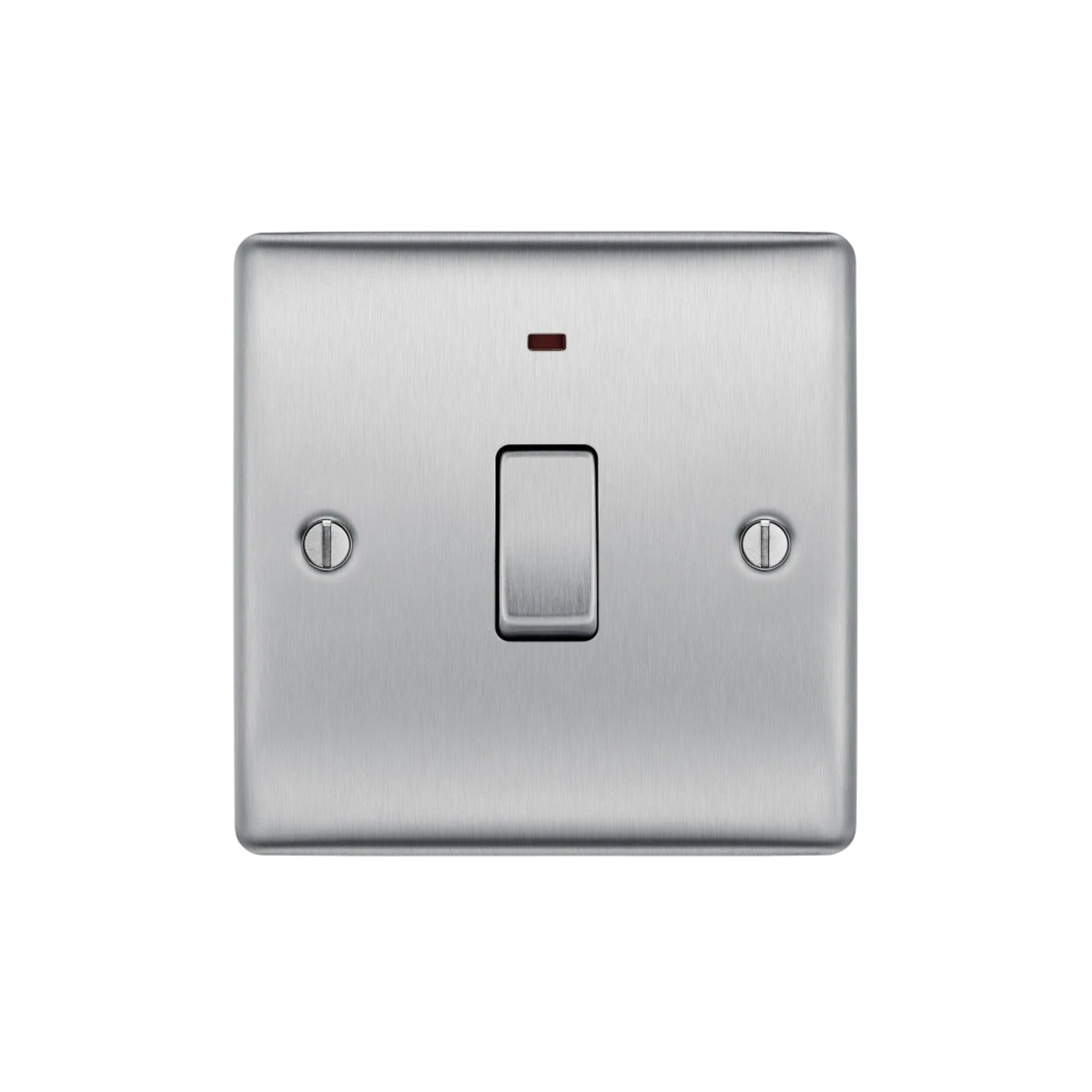 BG Electrical - Double Pole Brushed Steel Light Switch with Indicator ...