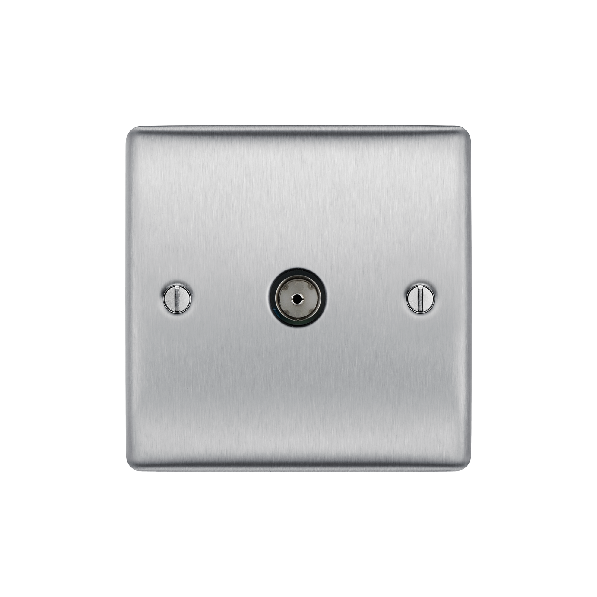 BG Electrical - Co-Axial Socket Metal Brushed Steel Finish – Fixings Direct