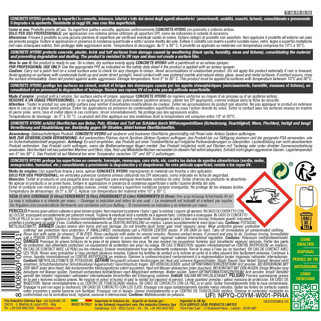 FILA Surface Care Solutions CONCRETE HYDRO – Transparent Water-Repelle ...