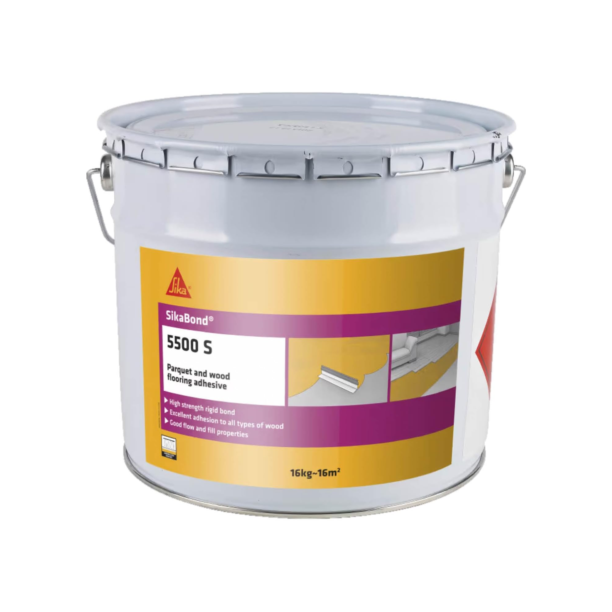 16kg Solvent-Based Parquet & Wood Flooring Adhesive – Sika SikaBond 55 ...