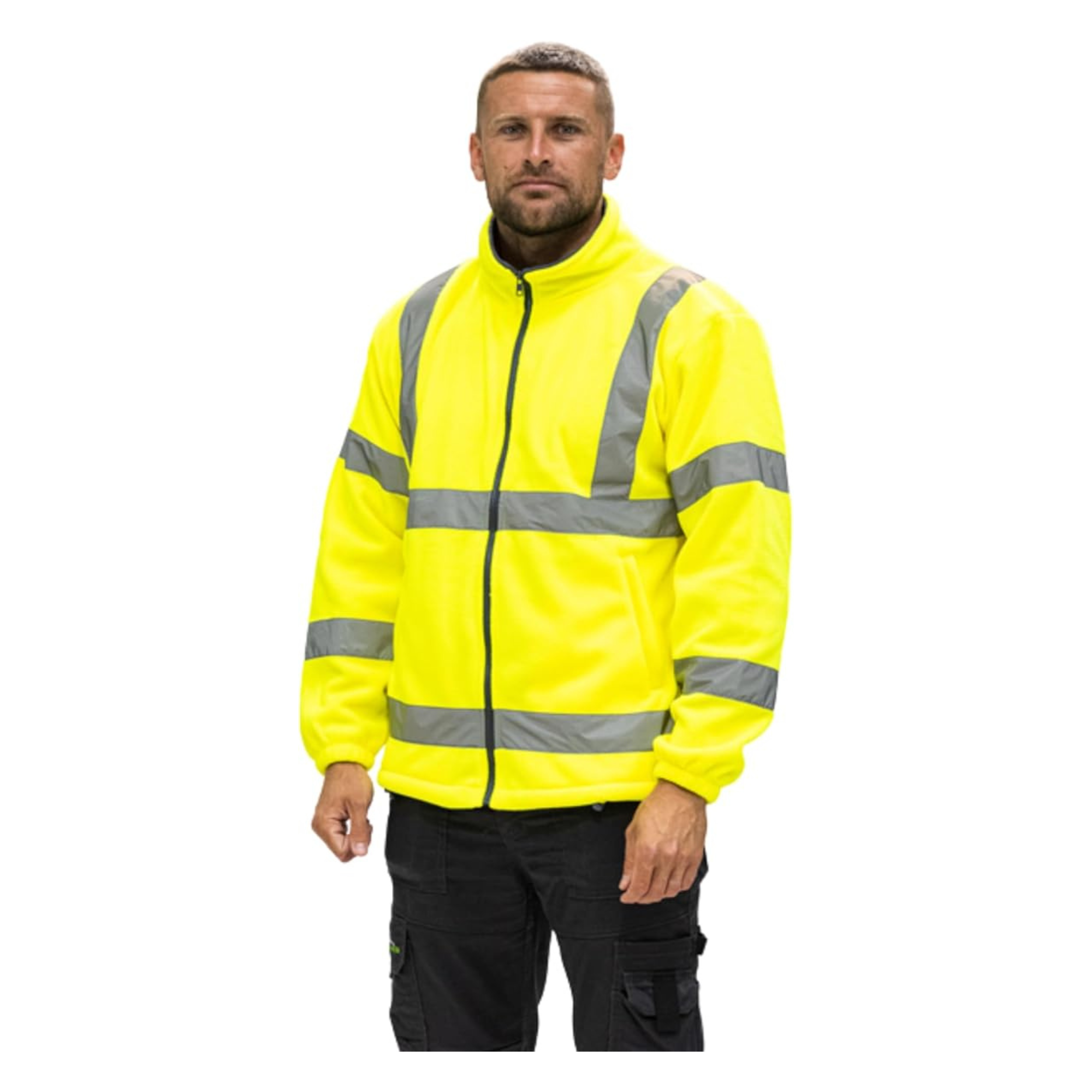 High Visibility Fleece Jackets - Yellow Reflective Hi Vis Jacket EN IS ...