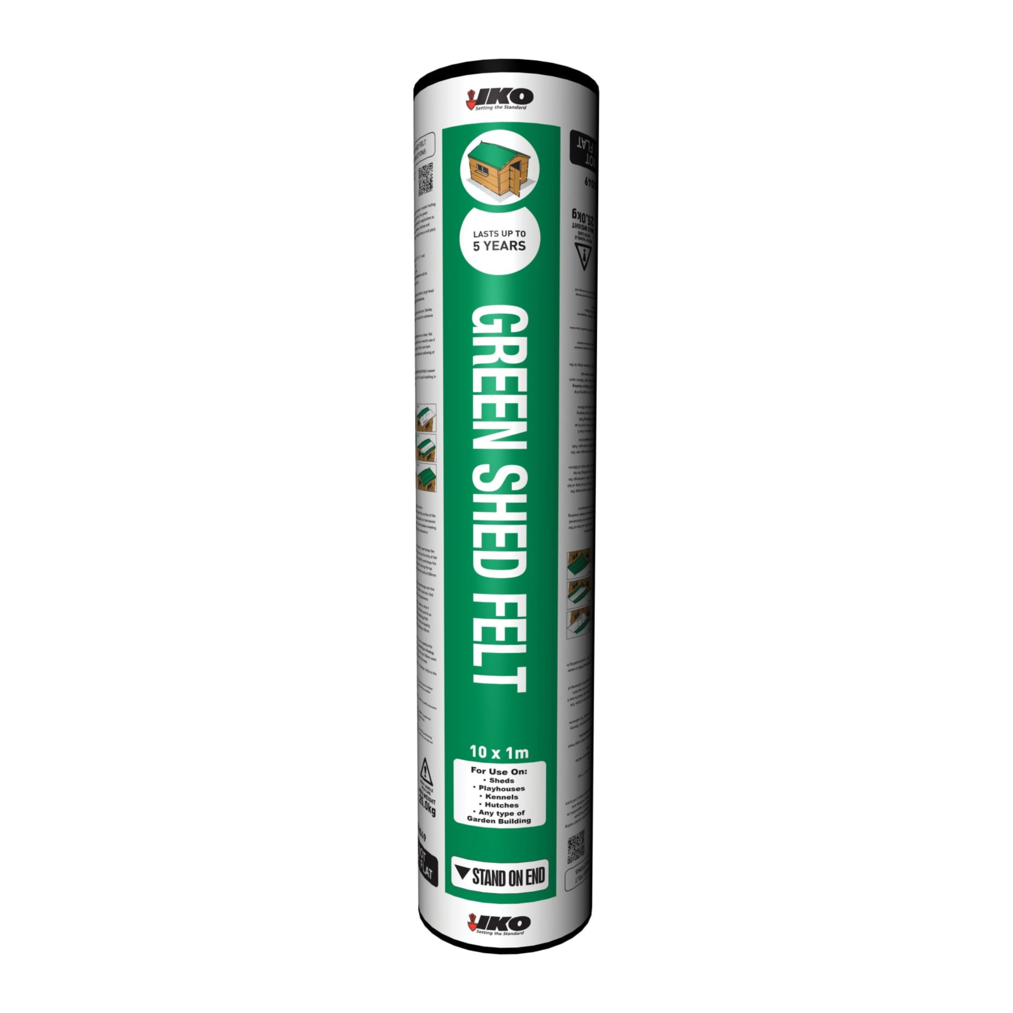 IKO Shed Felt - Roofing Felt (10m Length) Standard Grade Green ...