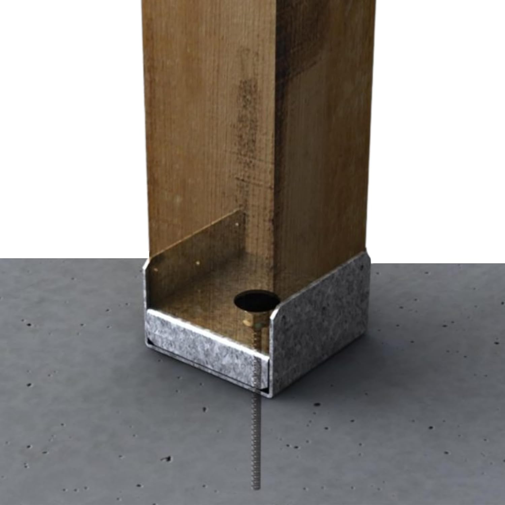 1x 100 x 100mm Galvanized Bolt Down Post Supports for Decking Post Bas ...