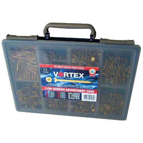 VORTEX Multi-Purpose Wood Screws (1200 Screws) Assortment Case ...